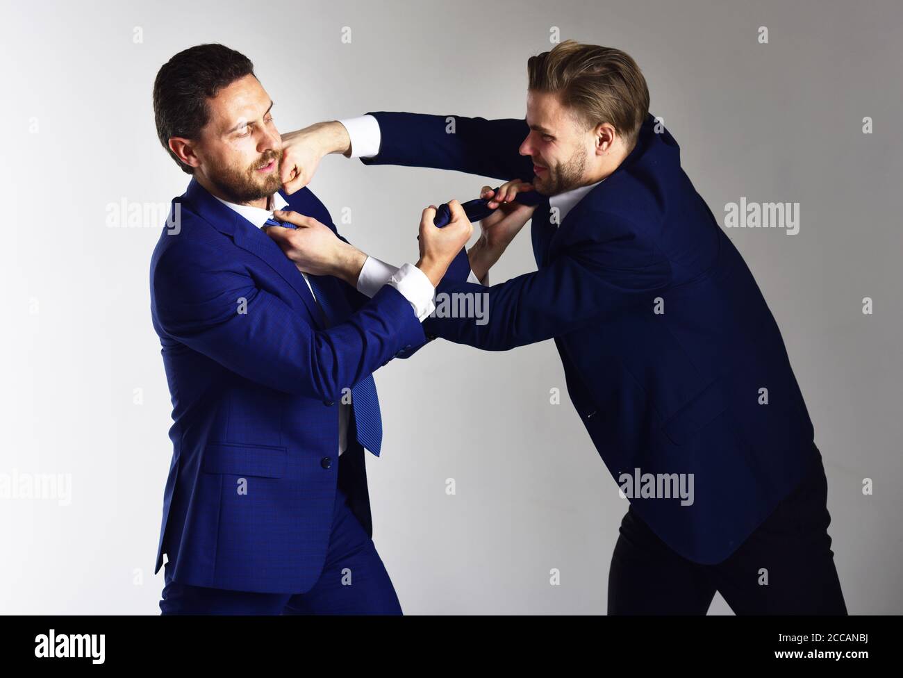 Aggression, business competition concept. Conflict of interest ...