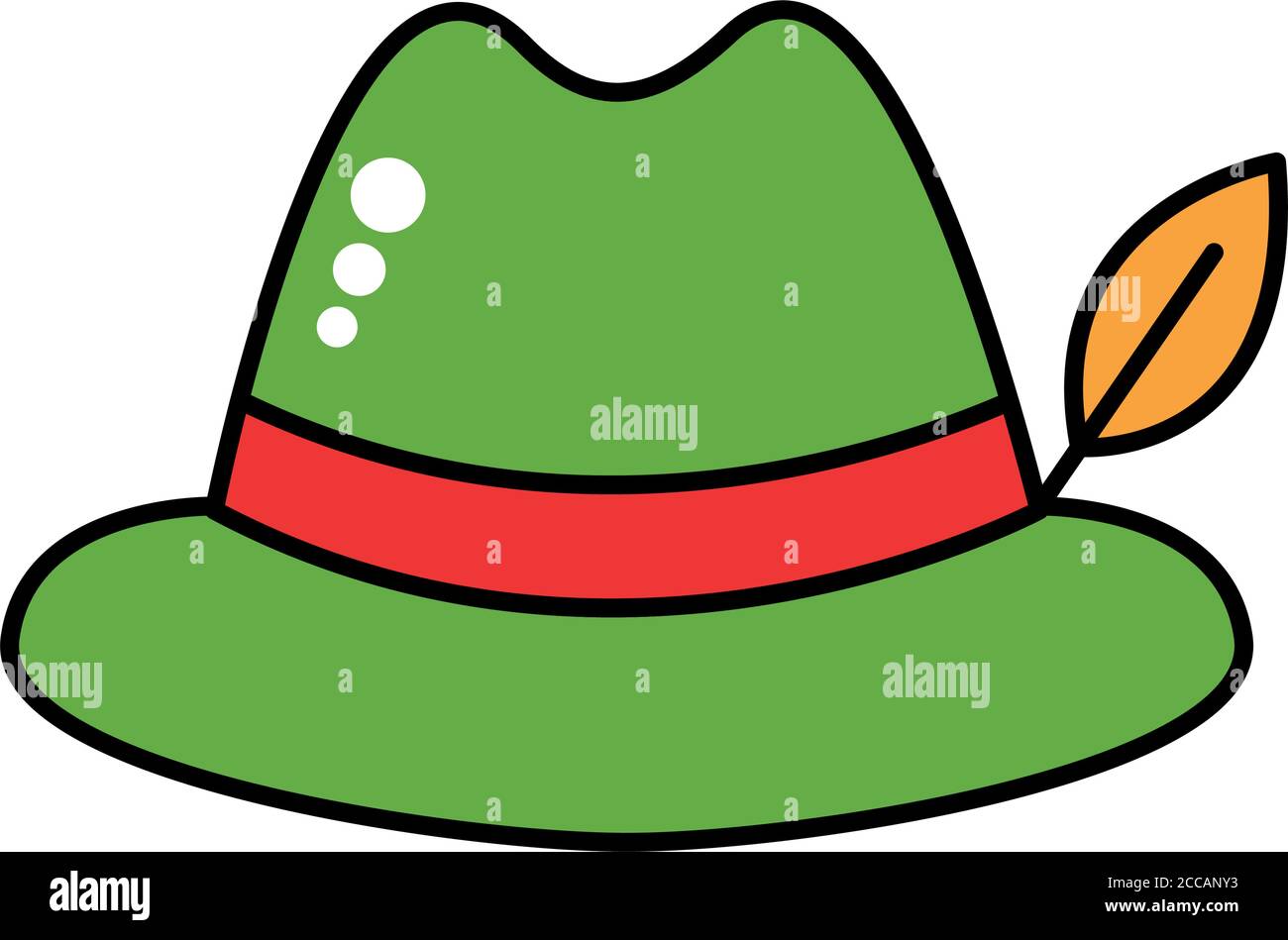 germany traditional hat accessory line and fill style icon vector ...