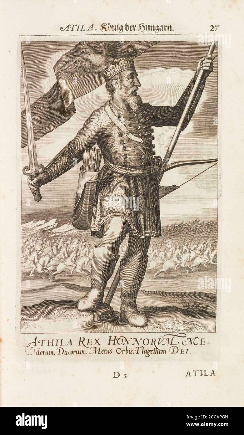 Attila the Hun. From Mausoleum by Ferenc Nadasdy. Museum: PRIVATE ...