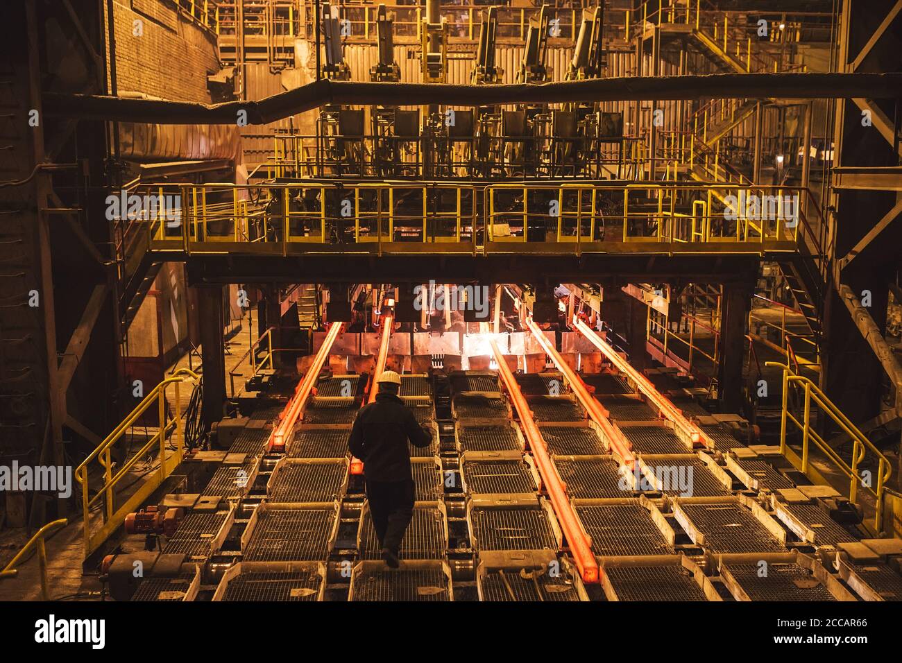 Hot billet bloom continuous casting, also called strand casting Stock ...