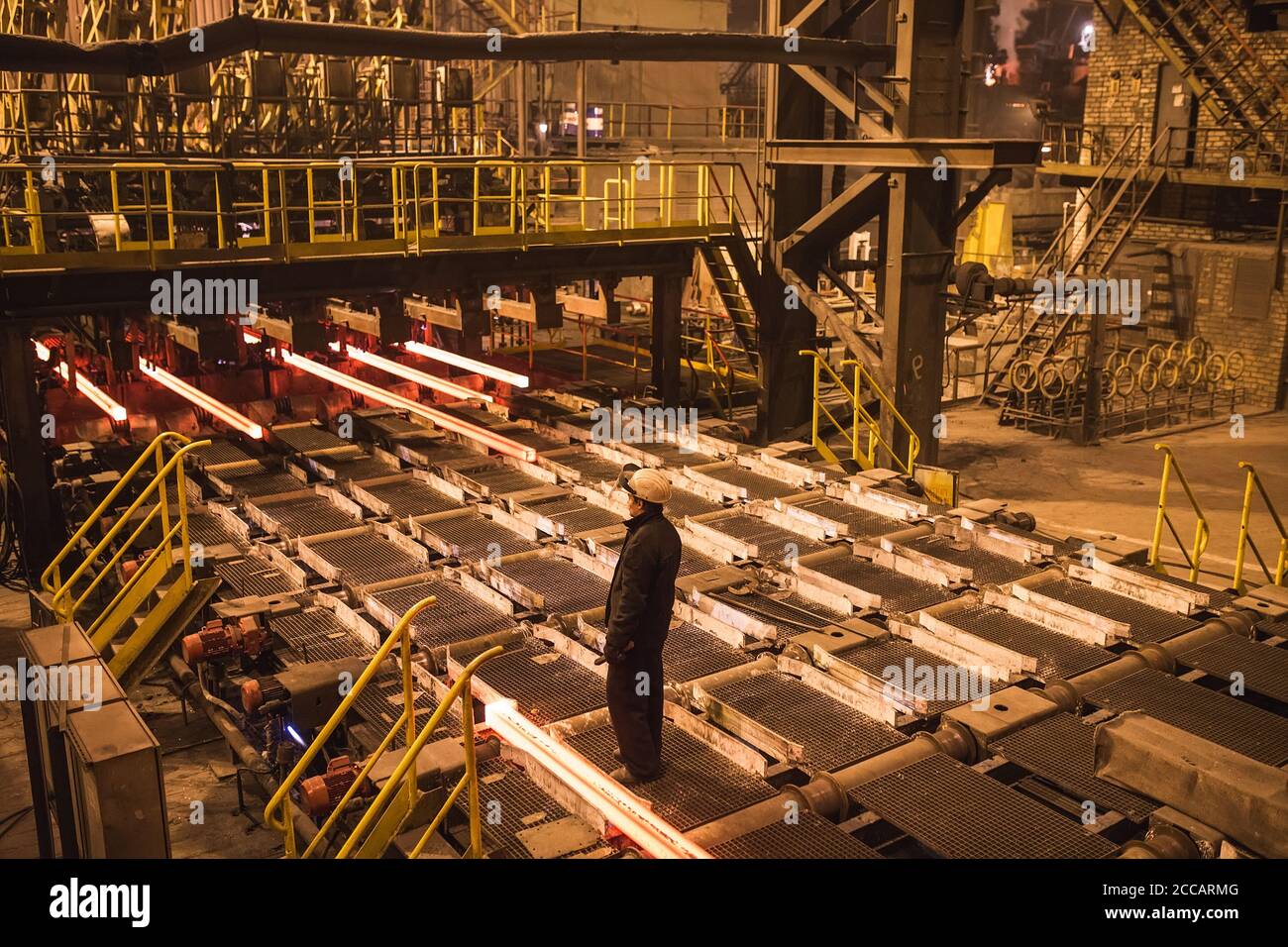 Hot billet bloom continuous casting, also called strand casting Stock ...