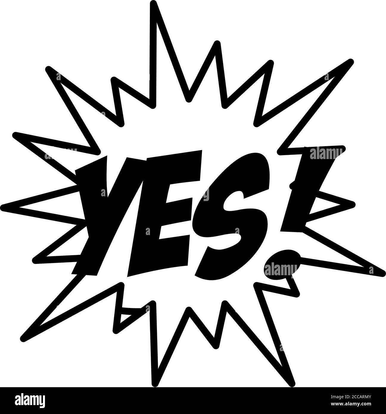 speech bubble with expresion yes word pop art line style vector ...