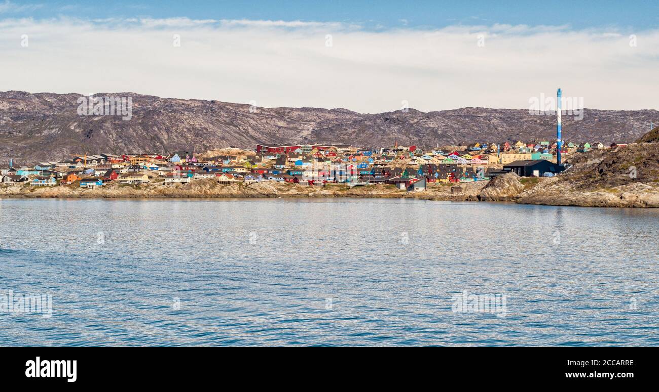 Greenland view of Ilulissat City and icefjord Stock Photo - Alamy