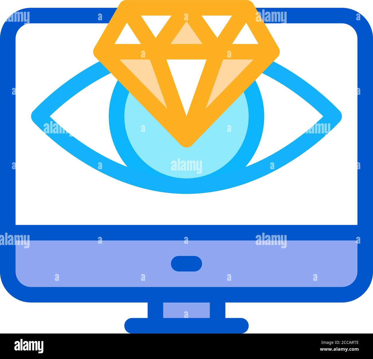 diamond vision computer screen icon vector outline illustration Stock ...