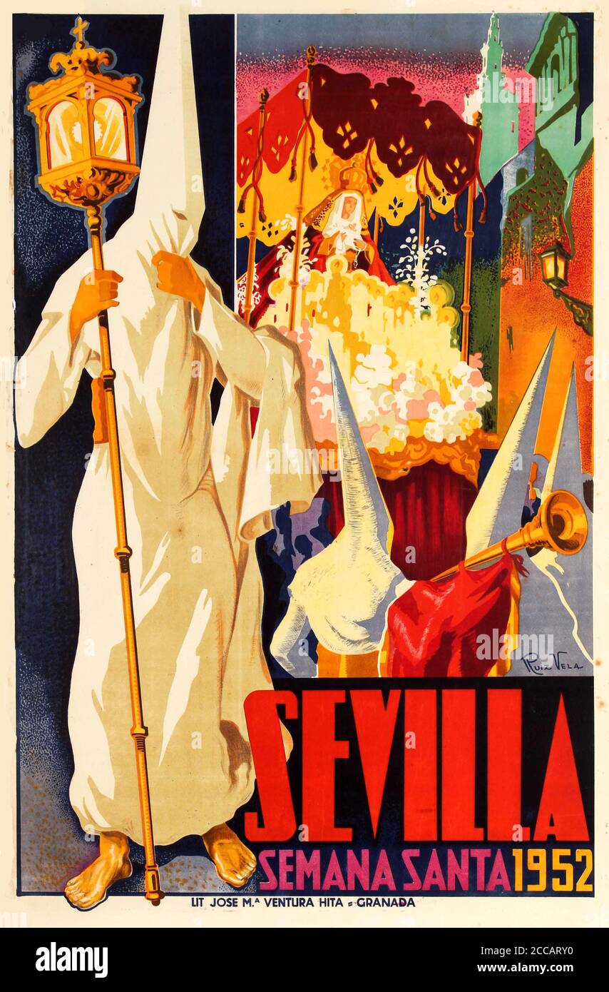 Semana Santa (Holy Week) in Seville. Museum: PRIVATE COLLECTION. Author ...