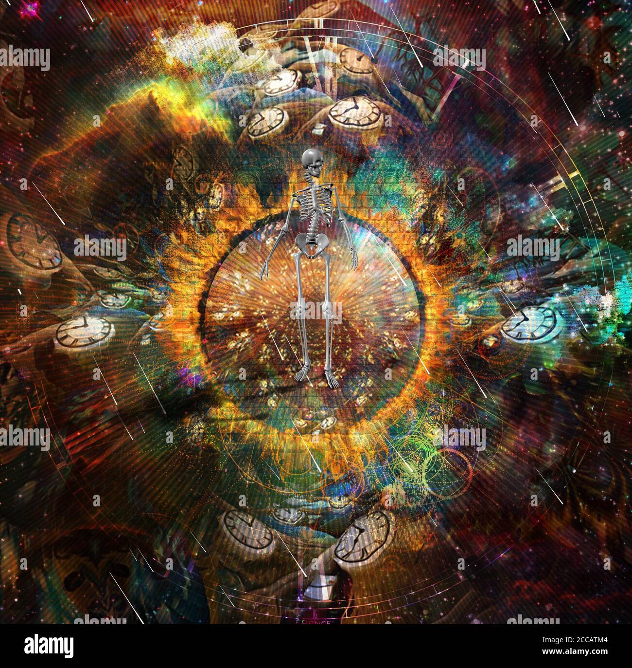 Skeleton and flow of time Stock Photo - Alamy