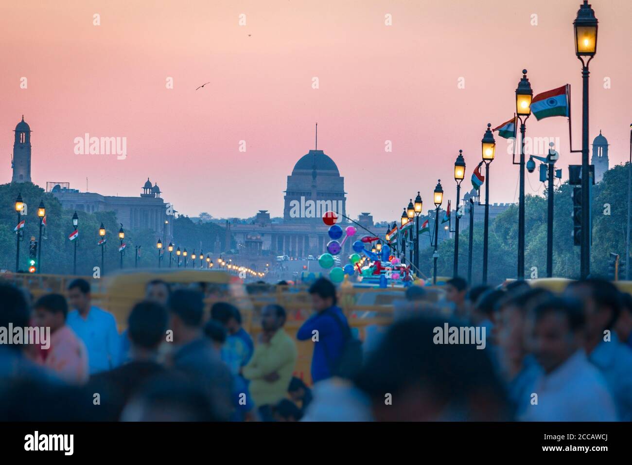 Rajpath road from India Gate war memorial to Rashtrapati Bhavan. Most ...