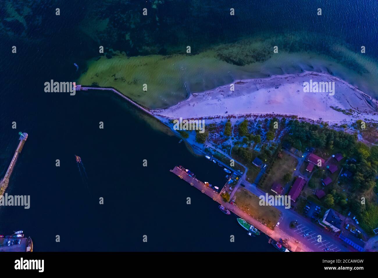 Beautiful Panorama color sky, sunset by the Baltic Sea, Jastarnia ...