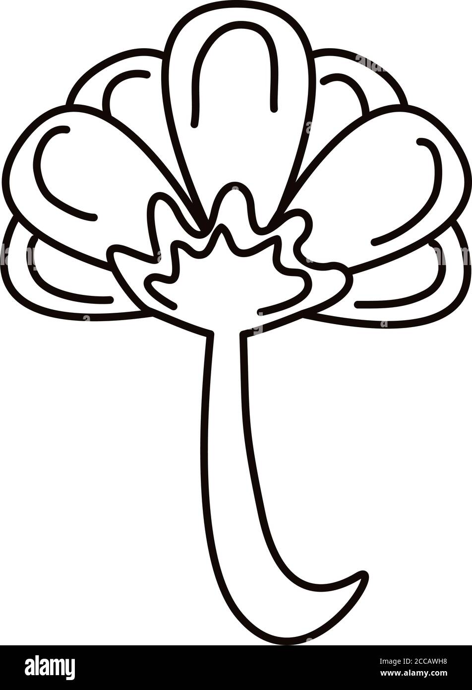 beautiful flower garden line style icon vector illustration design ...