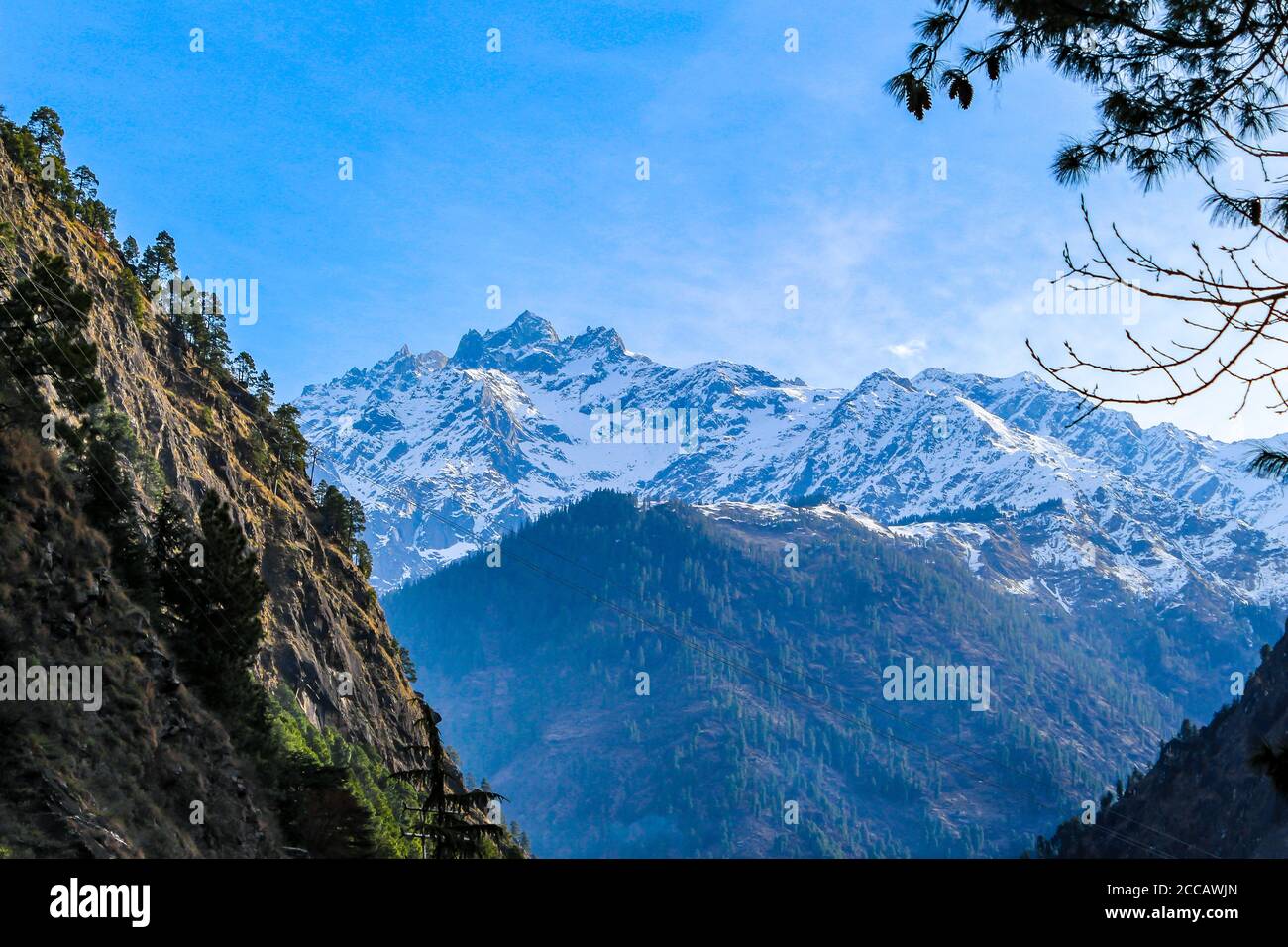 Kasol Manali - Gushing Parvati river in the snow mountains of Himachal ...