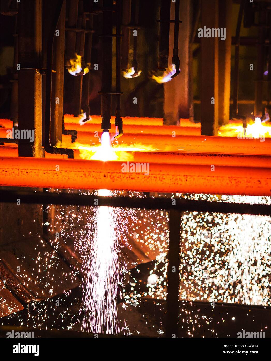Hot billet bloom continuous casting, also called strand casting Stock ...