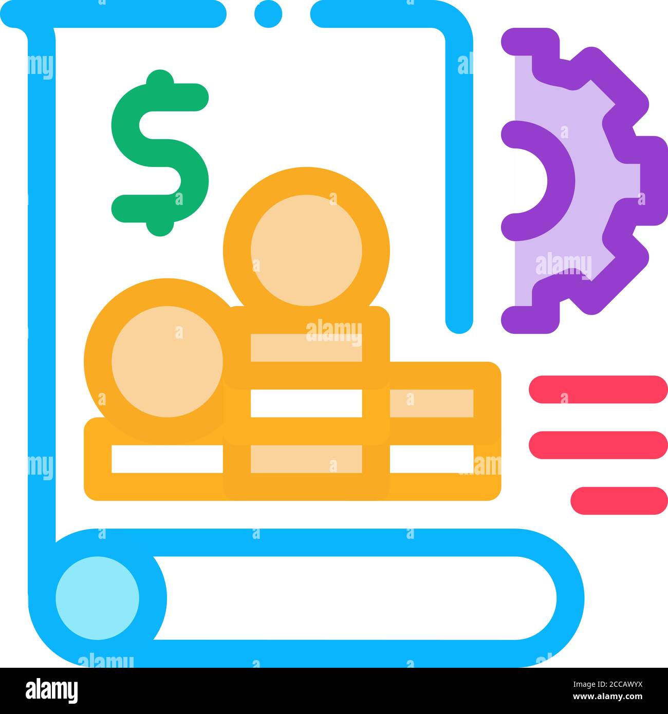 financial report icon vector outline illustration Stock Vector Image ...