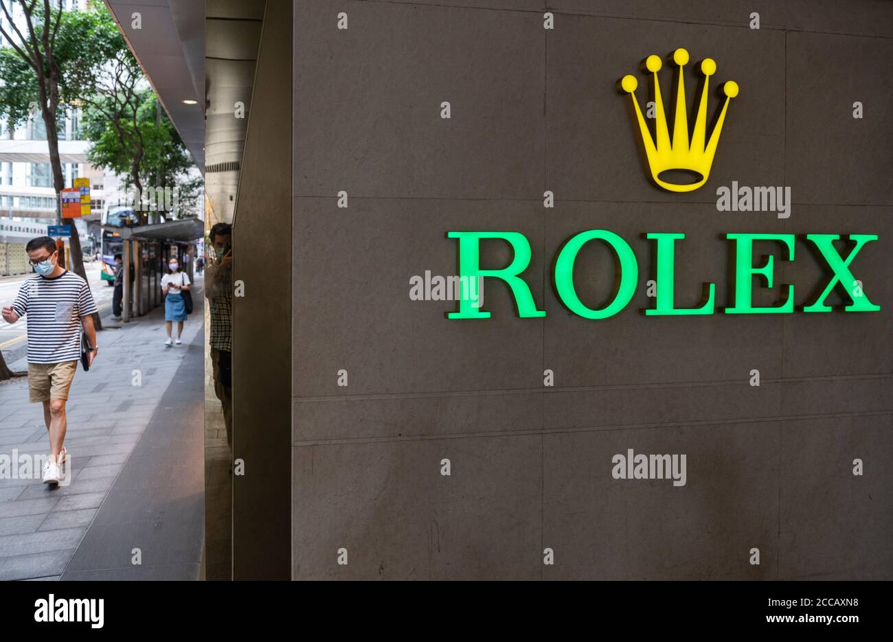 Swiss luxury watchmaker Rolex logo seen in Hong Kong Stock Photo - Alamy