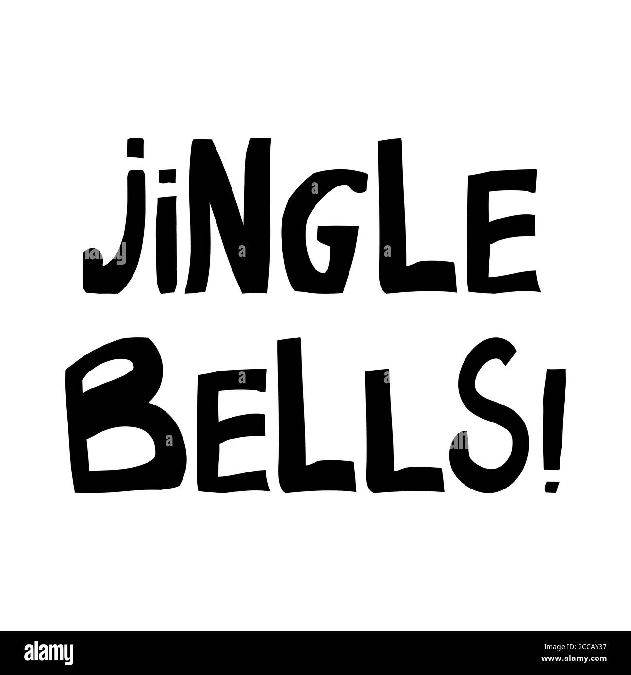 Jingle bells. Winter holidays quote. Cute hand drawn lettering in ...