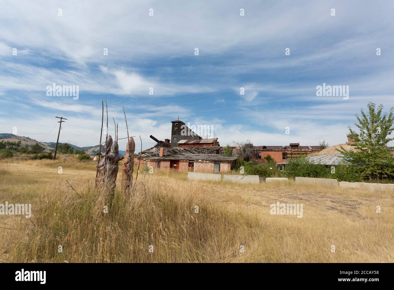 Ceramic artifacts by former resident artists adorn the grounds of the ...