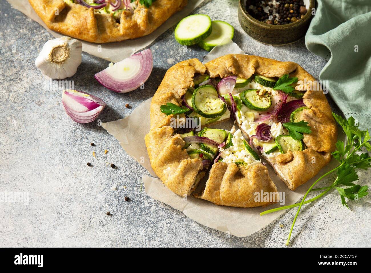 Healthy pastries made from rye flour, dessert diet food. Galette with ...