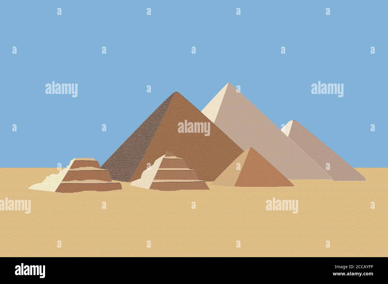 Realistic Egyptian pyramids. Famous African historical place in Giza ...
