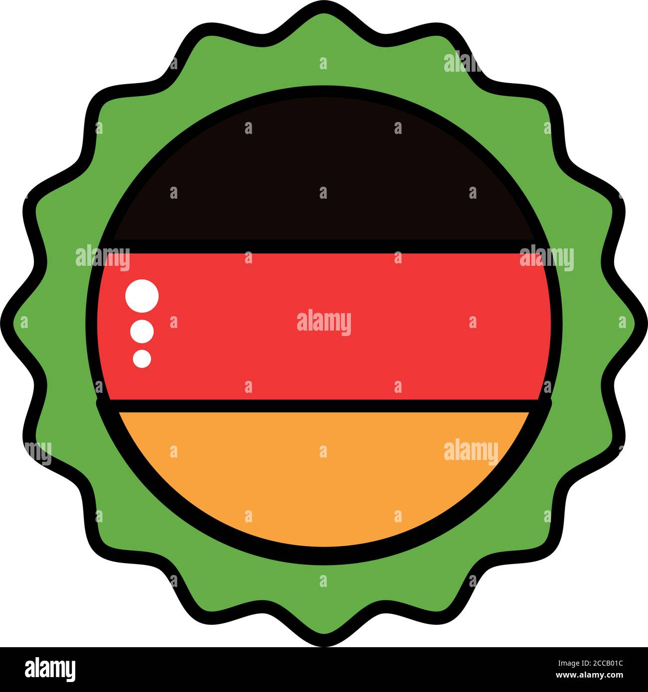 beer cap with germany flag line and fill style icon vector illustration ...