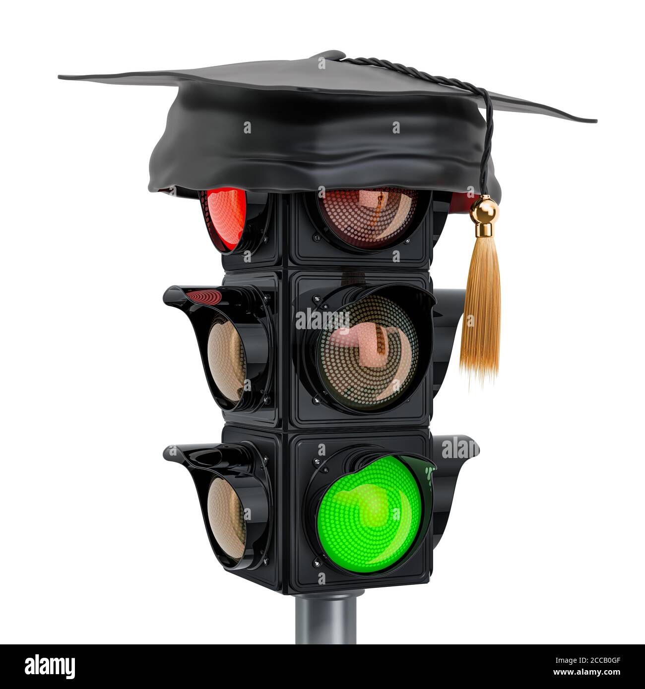 Traffic education, rules and safety on the road. Traffic light with ...