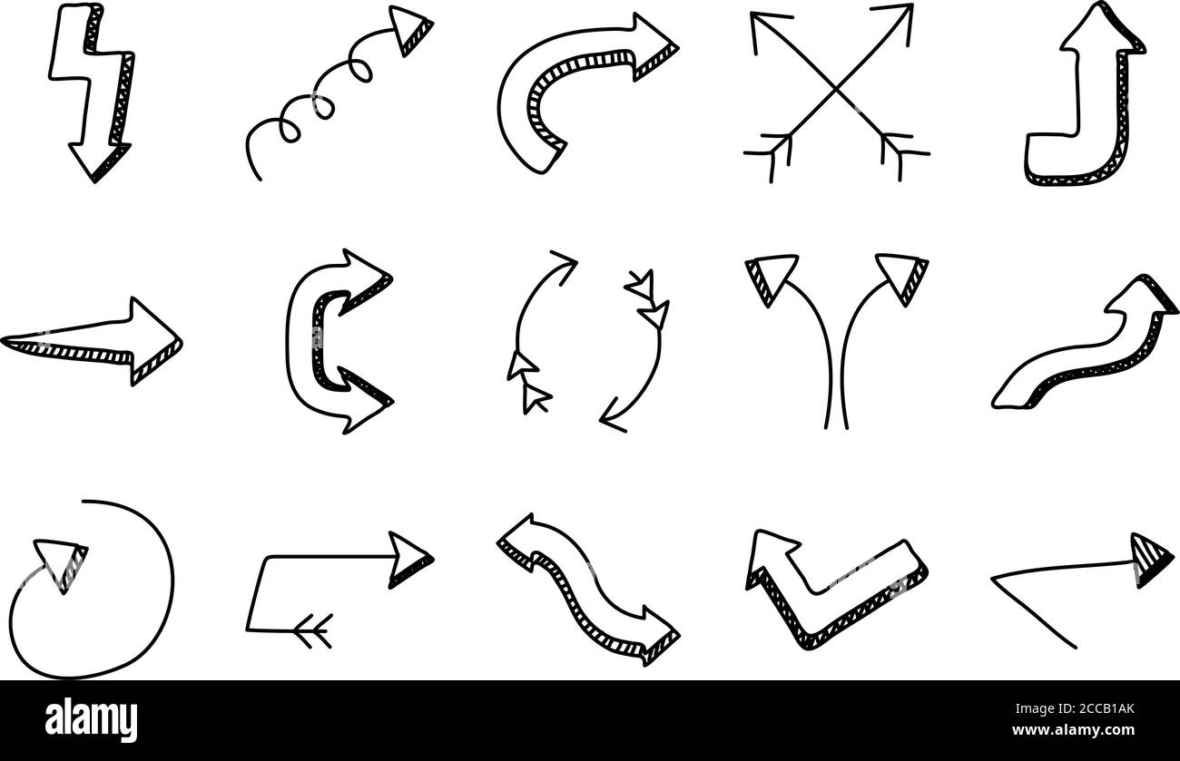 bundle of fifteen arrows set icons vector illustration design Stock ...