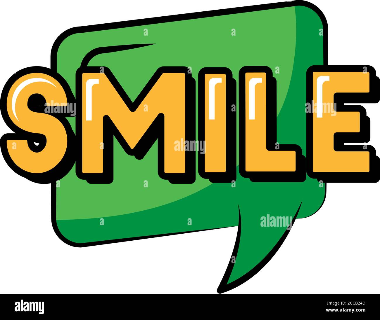 speech bubble with smile word pop art flat style vector illustration ...