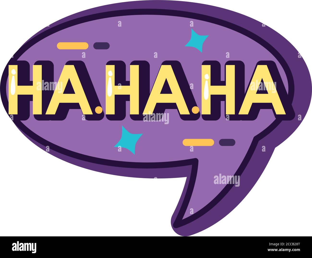 slang speech bubble with hahaha line and fill style vector illustration ...