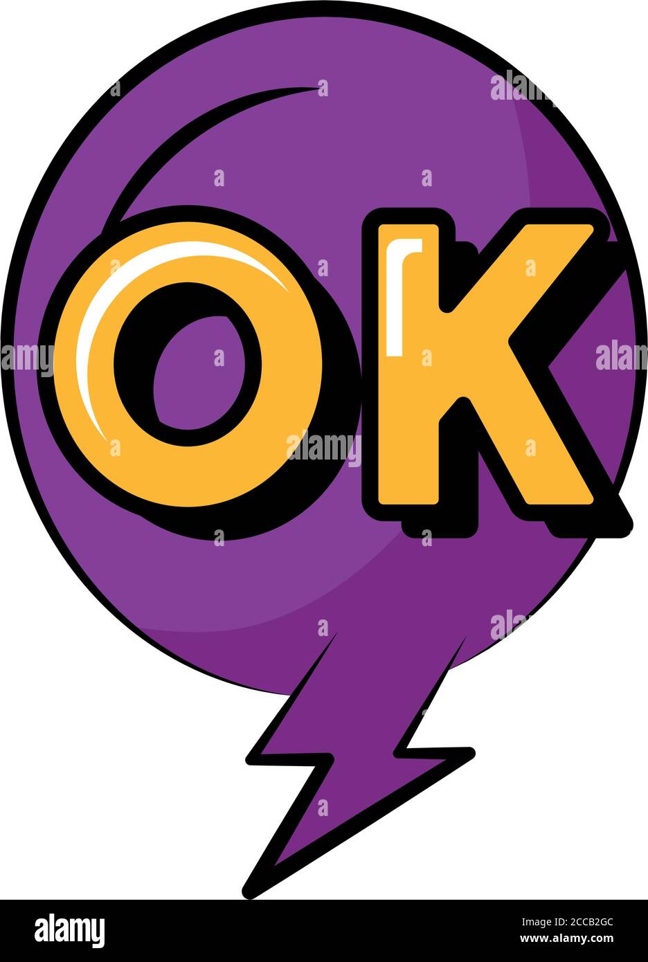 speech bubble with ok word pop art flat style vector illustration ...