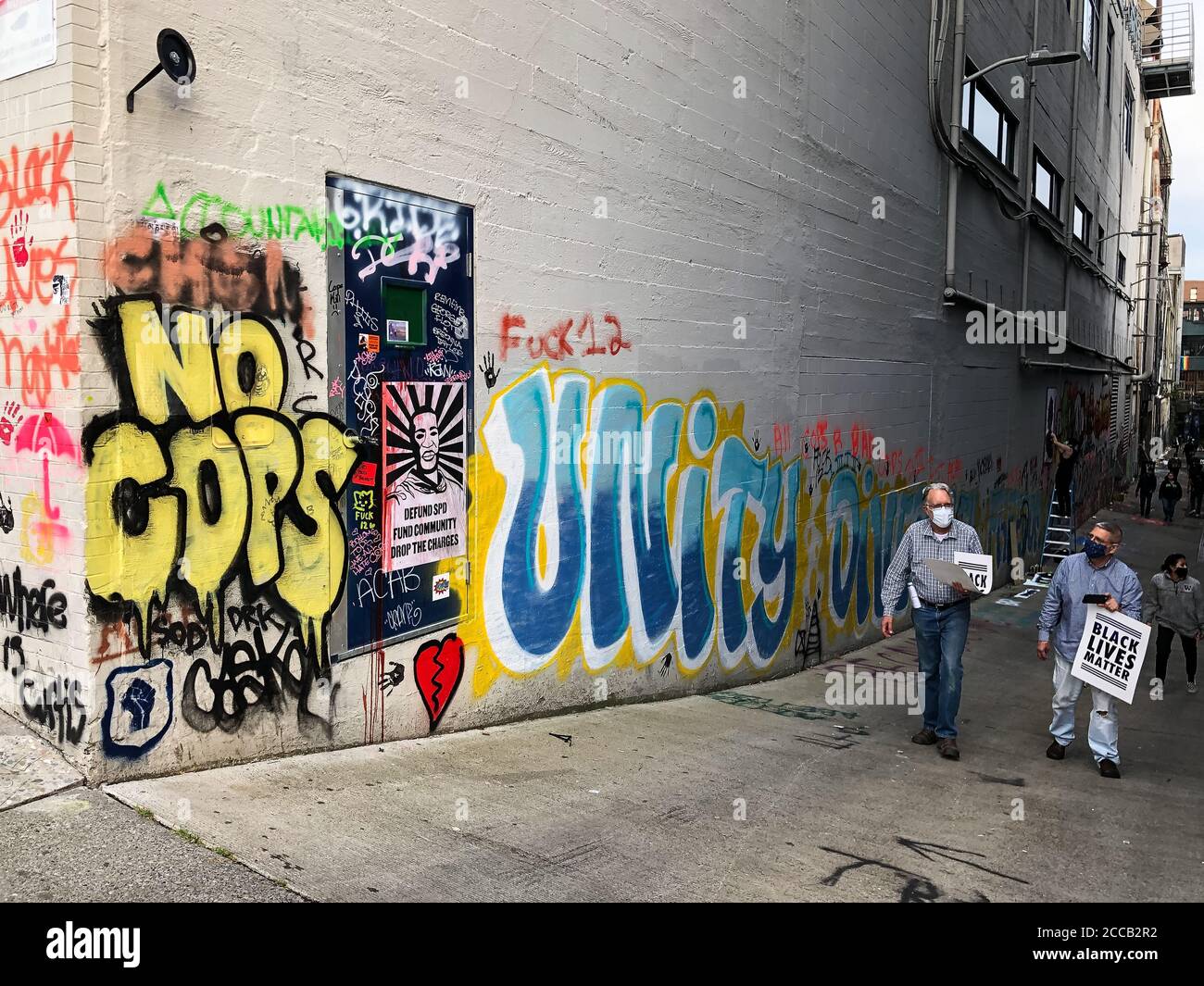 Seattle, USA Jun 11, 2020: The East Precinct late in the day on Capitol ...
