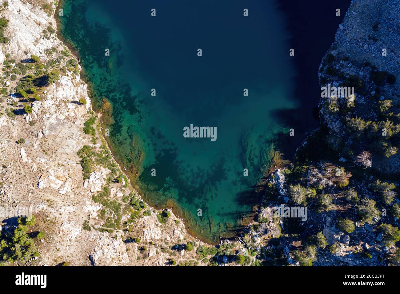 Aerial view of the beautiful Liberty Lake at Ruby Mountain, Nevada ...