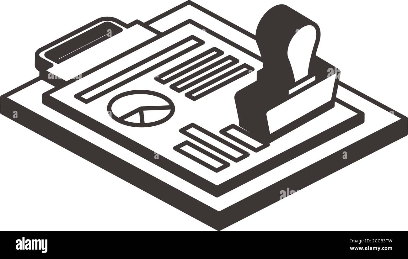 Bars chart in checklist with seal line style icon vector design ...