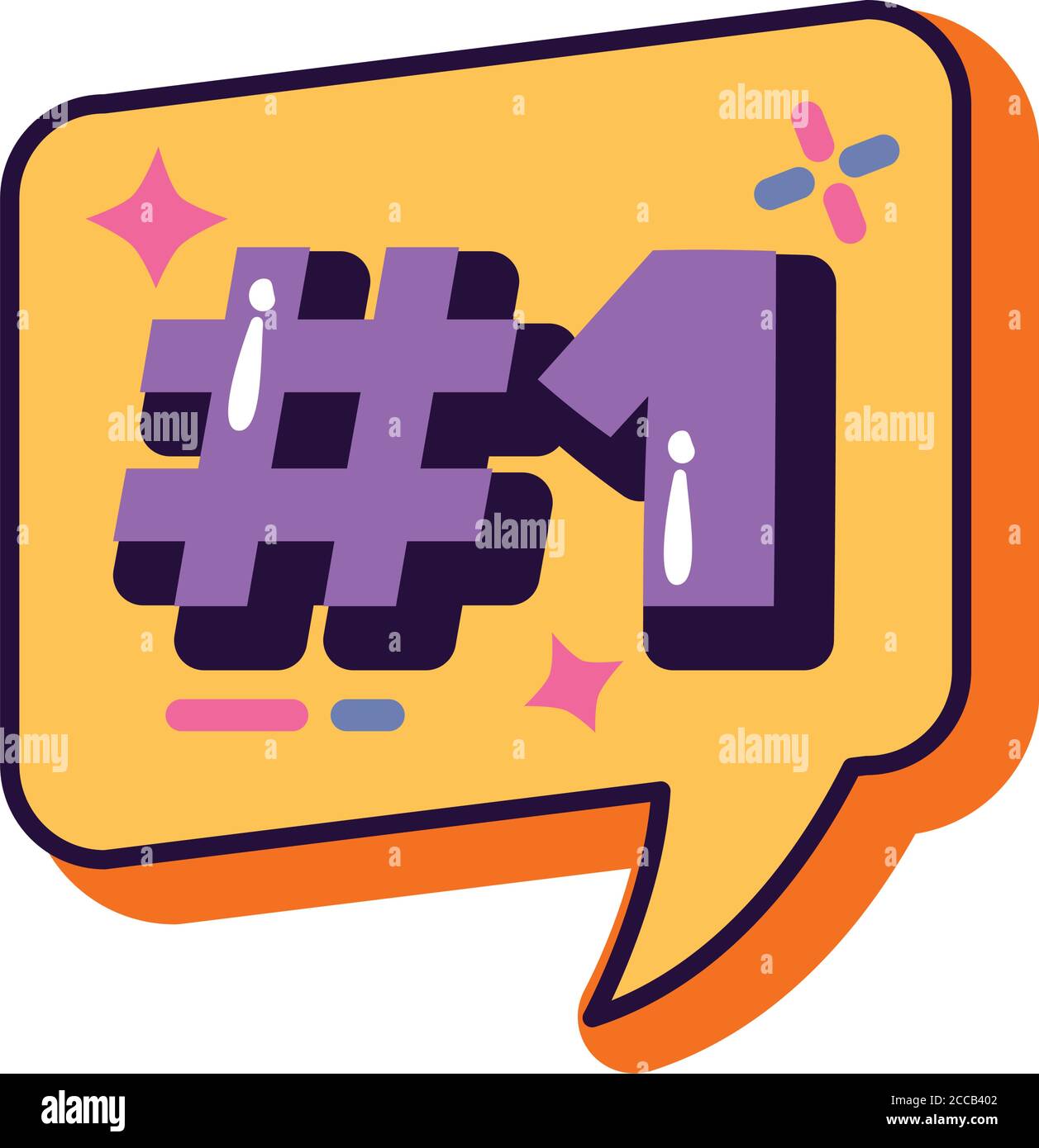 slang speech bubble with number one line and fill style vector ...