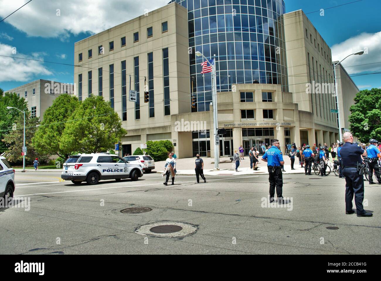 Dayton, Ohio United States 05/30/2020 police officers controlling the ...