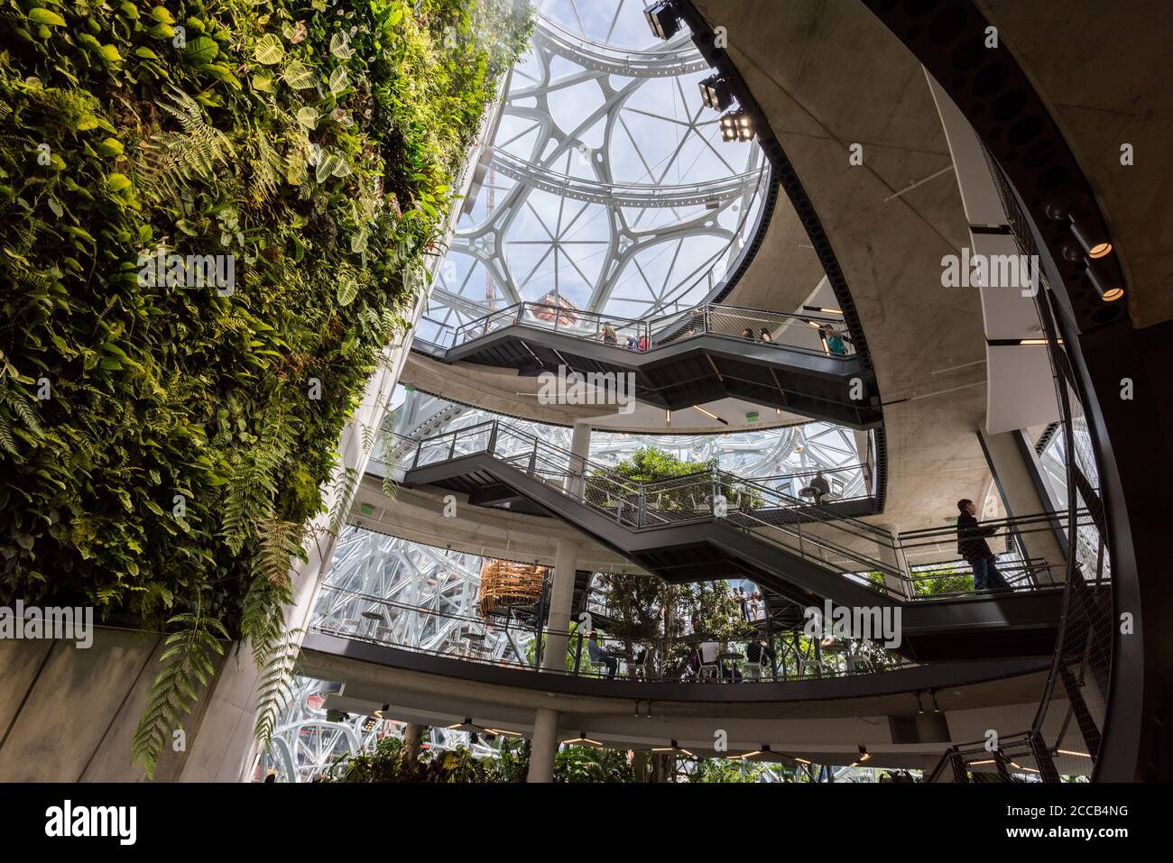 Seattle, USA May 5, 2018: The Amazon Spheres late in the day Stock ...