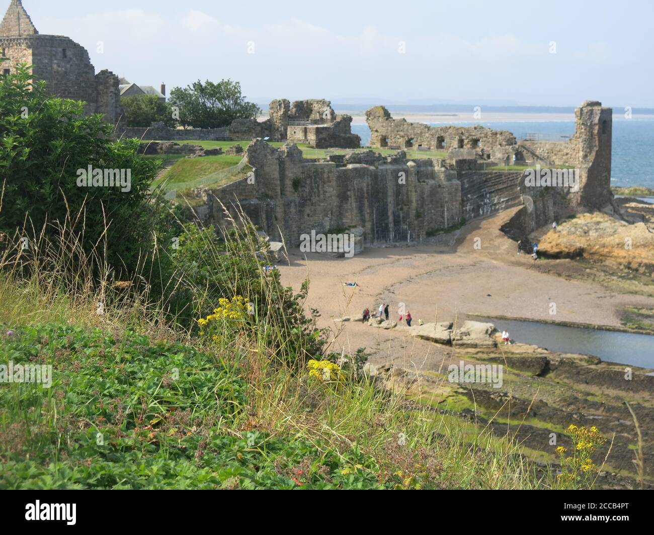 View of the ruins of the 13th century St Andrews castle on the ...