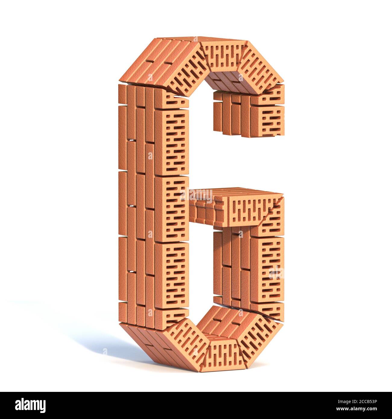 Brick wall font Letter G 3D render illustration isolated on white ...