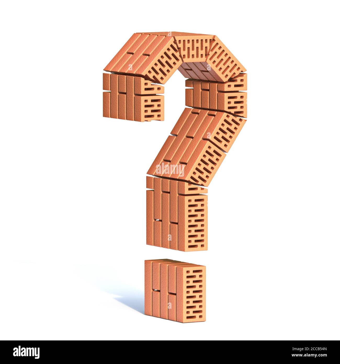 Brick wall font Question mark 3D render illustration isolated on white ...