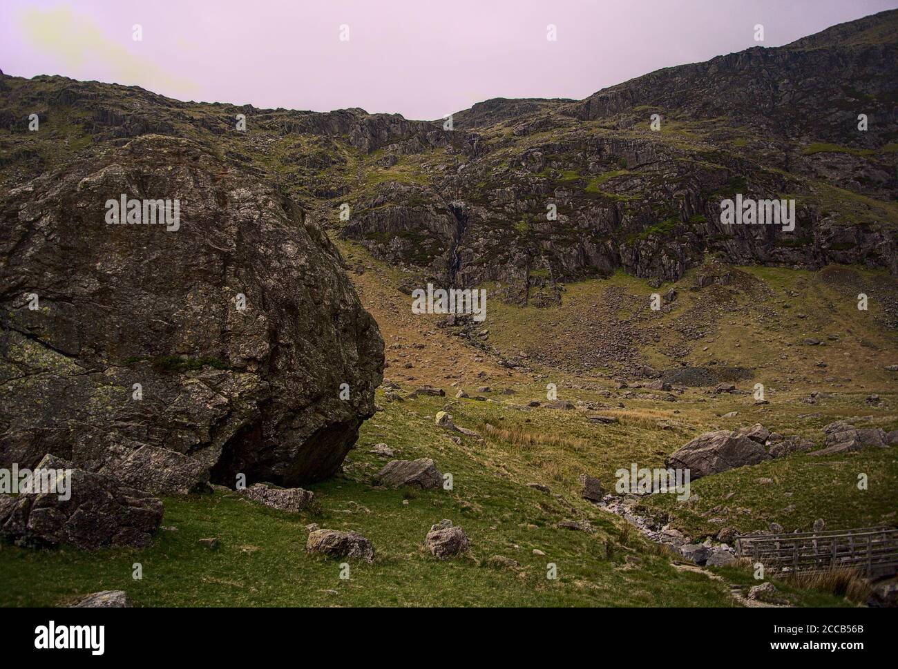 Wide scenery of stunning English rocky and grassy mountains Stock Photo ...