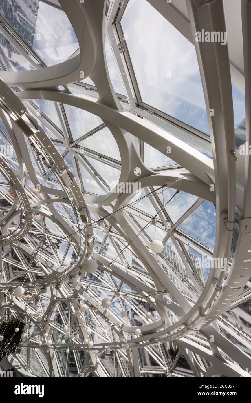 Seattle, USA May 5, 2018: The Amazon Spheres late in the day Stock ...