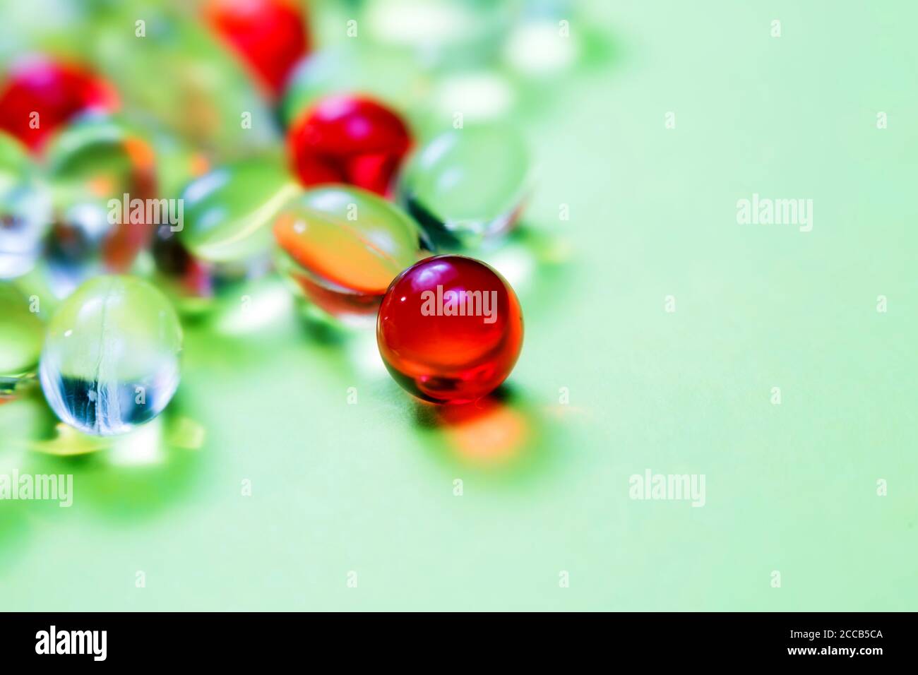 Healthcare medication pharmacy on vivid green background Stock Photo ...