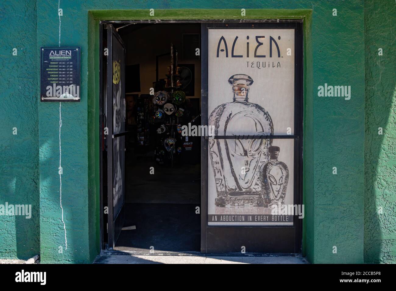 Nevada, AUG 9, 2020 - Exterior view of the Alien Research Center Stock ...