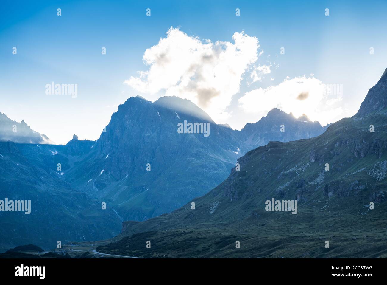 Alps Mountains. Alpine Austria Mountain With Clouds Stock Photo - Alamy