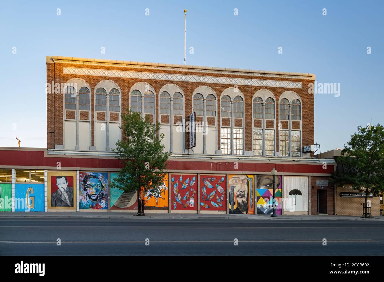 Elko, AUG 9, 2020 - Building with beautiful street art on the road ...