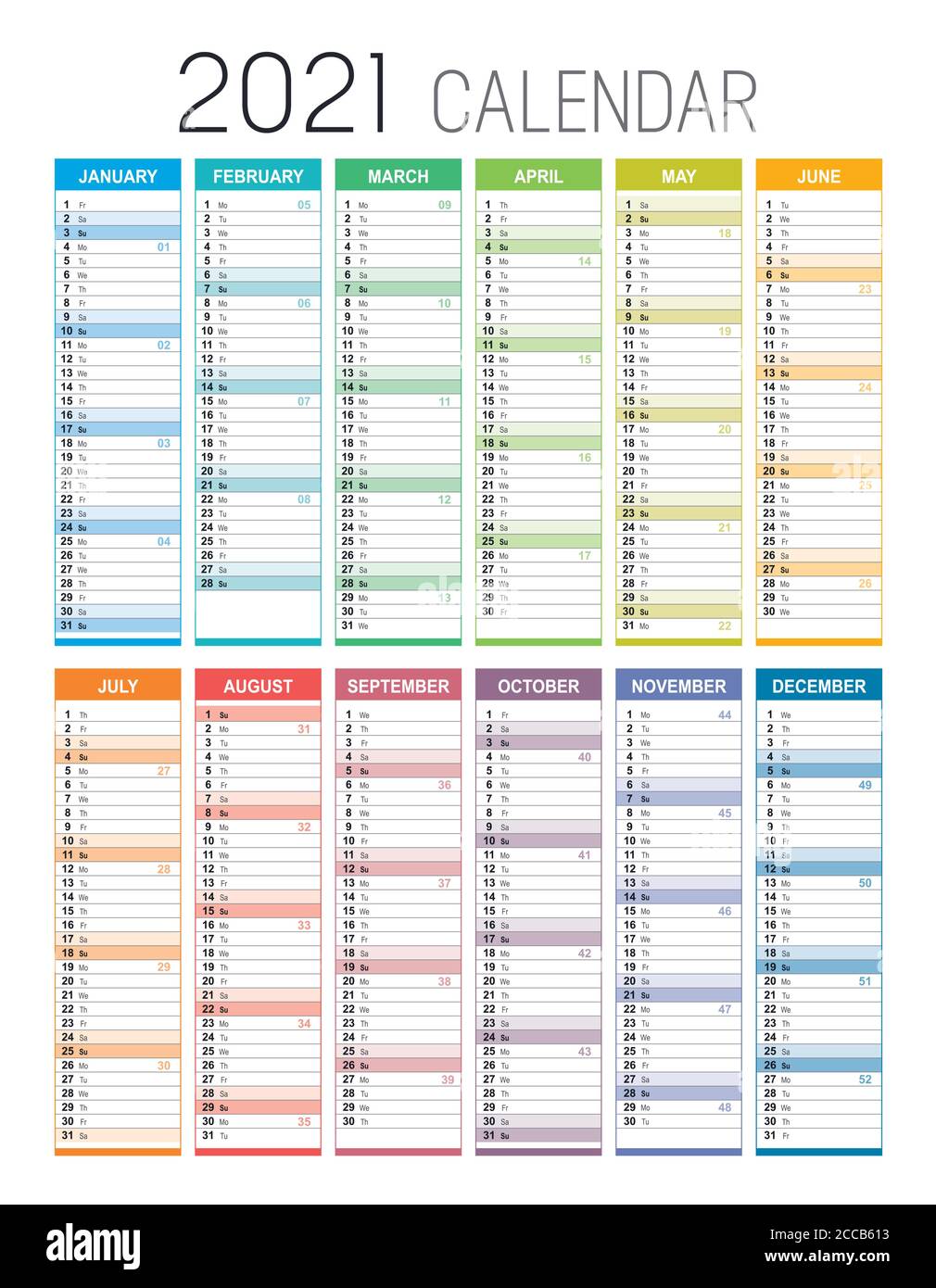 2021 Week Numbers Calendar : Year 2021 Colorful Wall Calendar French ... 2021 Week Numbers Calendar : Year 2021 Colorful Wall Calendar French ...