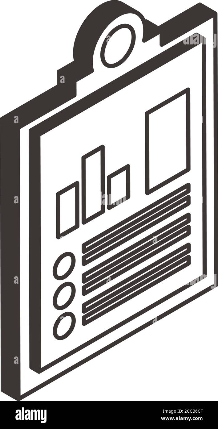 Bars chart in checklist line style icon vector design Infographic data ...