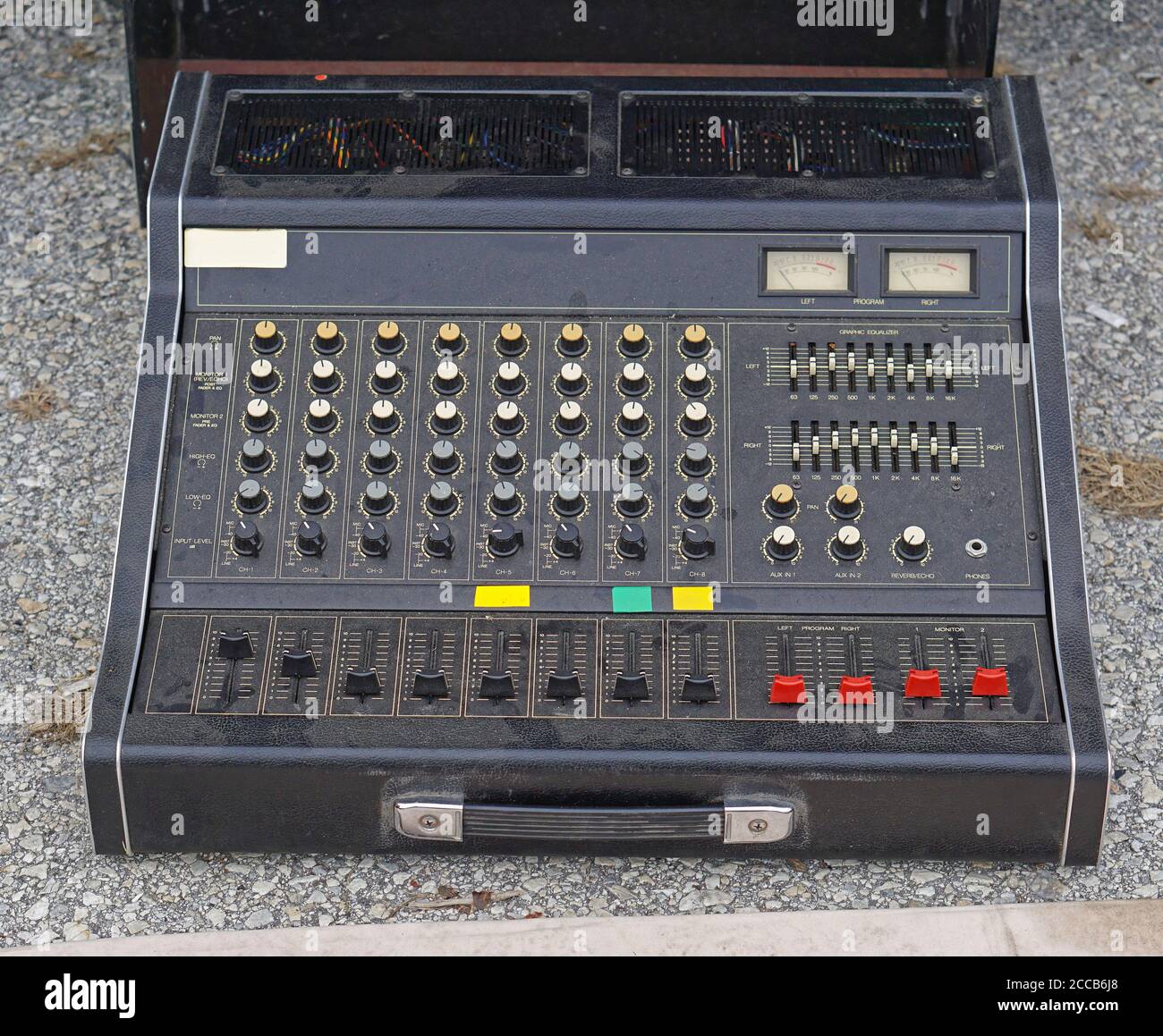 Eight channel audio sound mixer studio device Stock Photo - Alamy