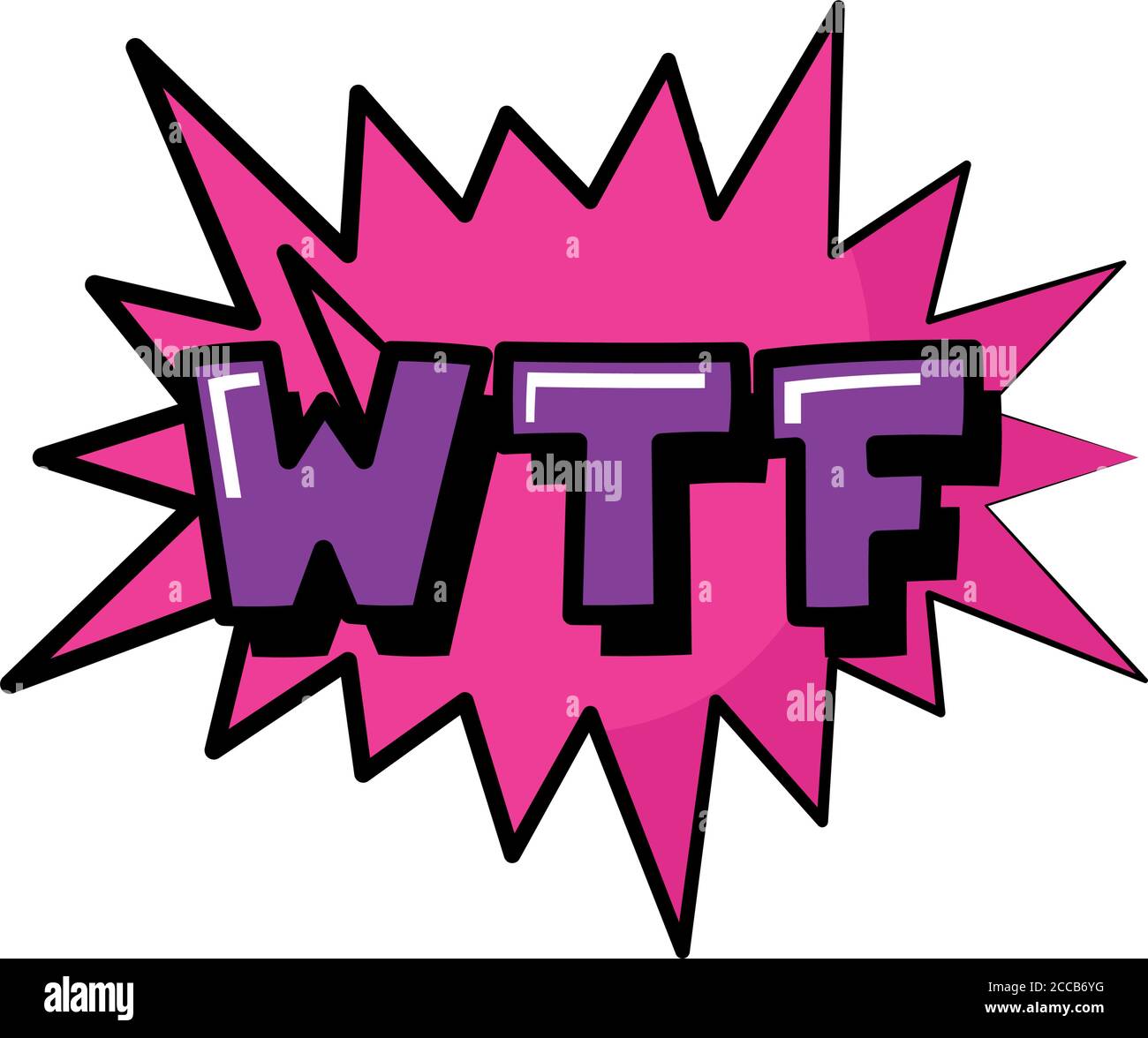 expresion cloud with wtf word pop art flat style vector illustration ...