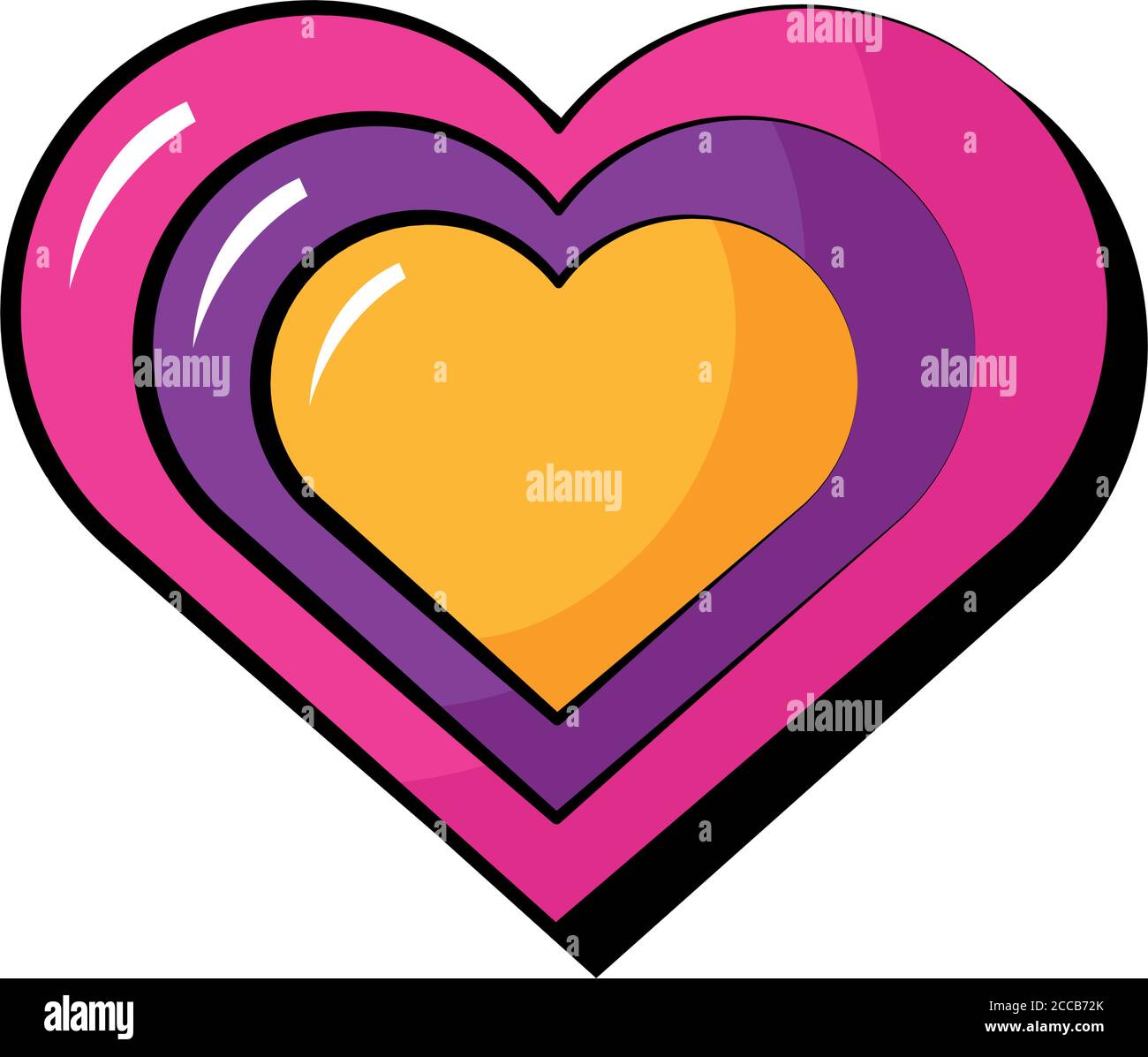 heart love pop art flat style vector illustration design Stock Vector ...