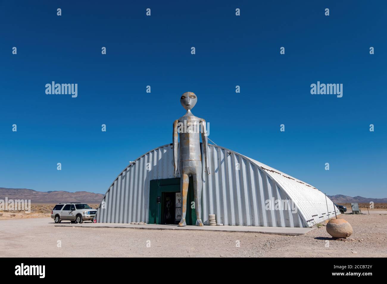 Nevada, AUG 9, 2020 - Exterior view of the Alien Research Center Stock ...