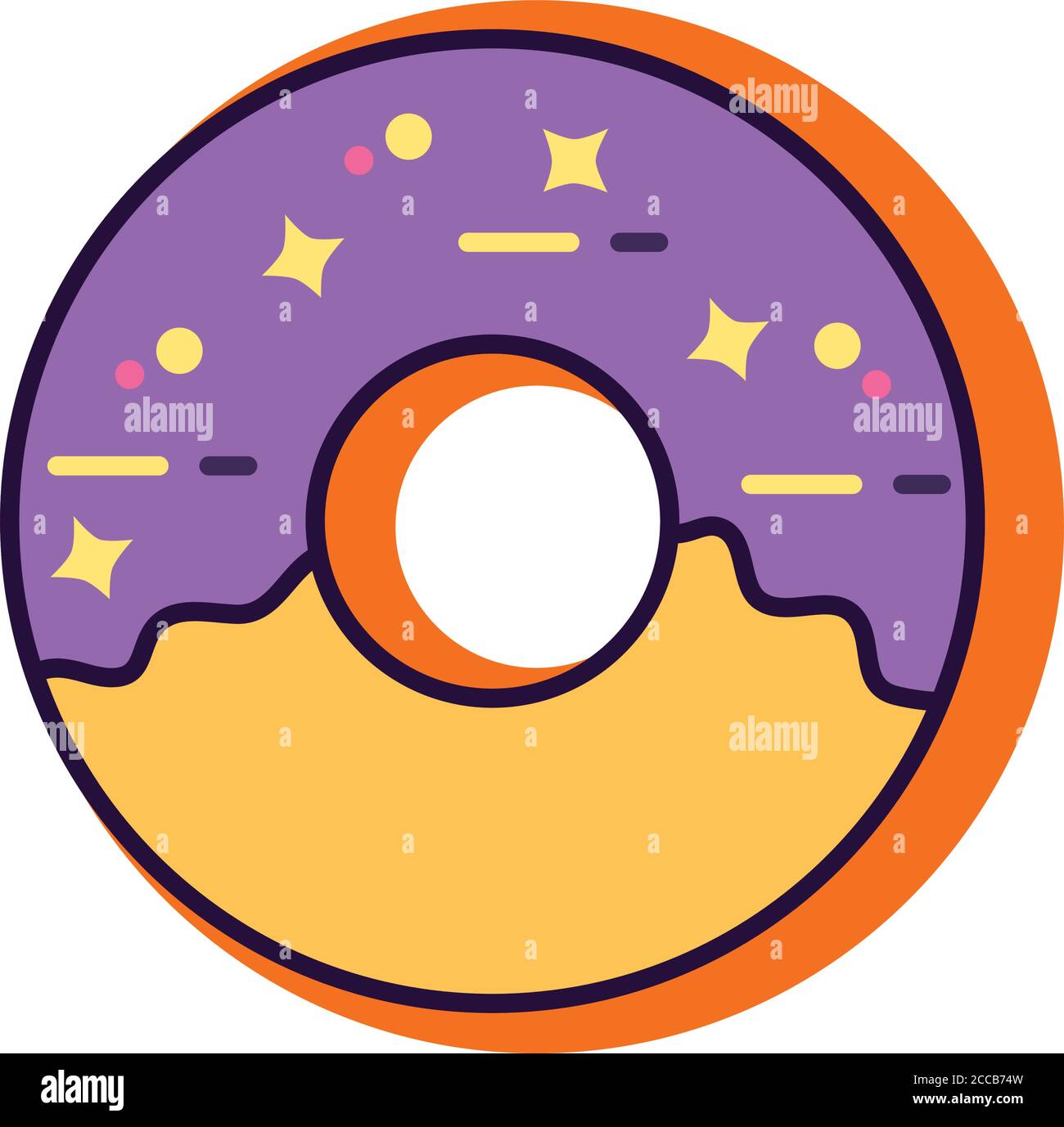donut slang line and fill style icon vector illustration design Stock ...