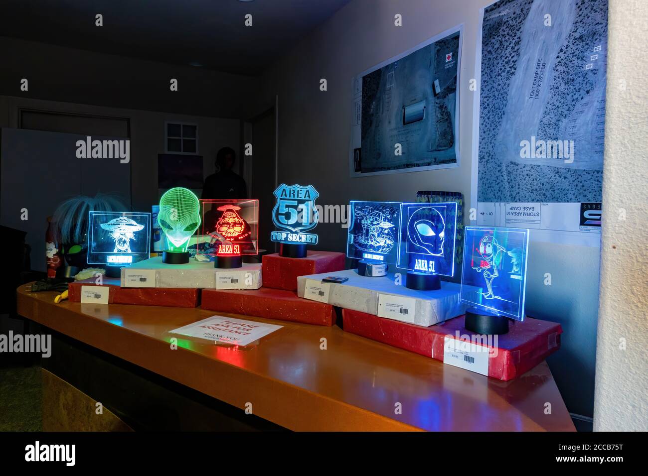 Nevada, AUG 9, 2020 - Interior view of the Alien Research Center Stock ...